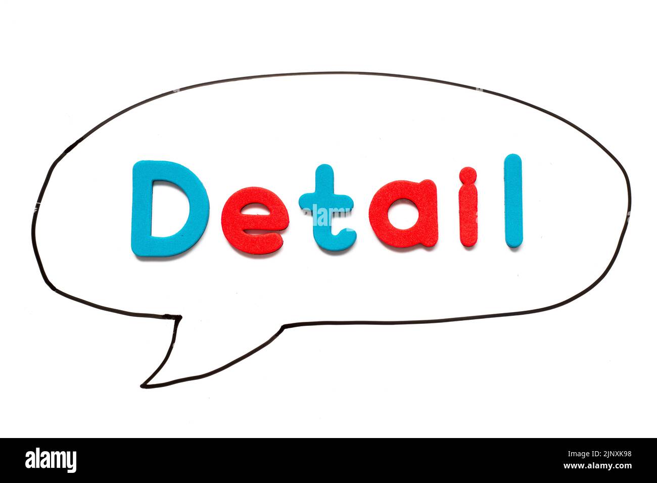 Alphabet letter with word detail in black line hand drawing as bubble ...