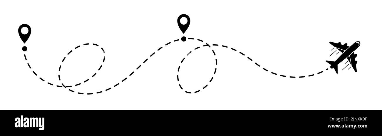 Aircraft flight route Plane vector illustration Stock Vector Image ...