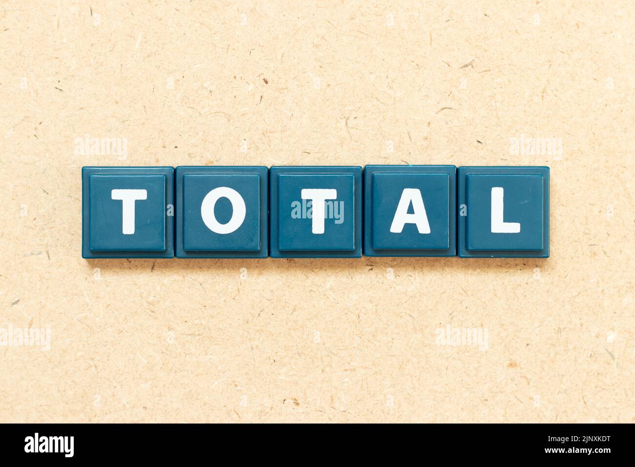 Tile alphabet letter in word total on wood background Stock Photo - Alamy