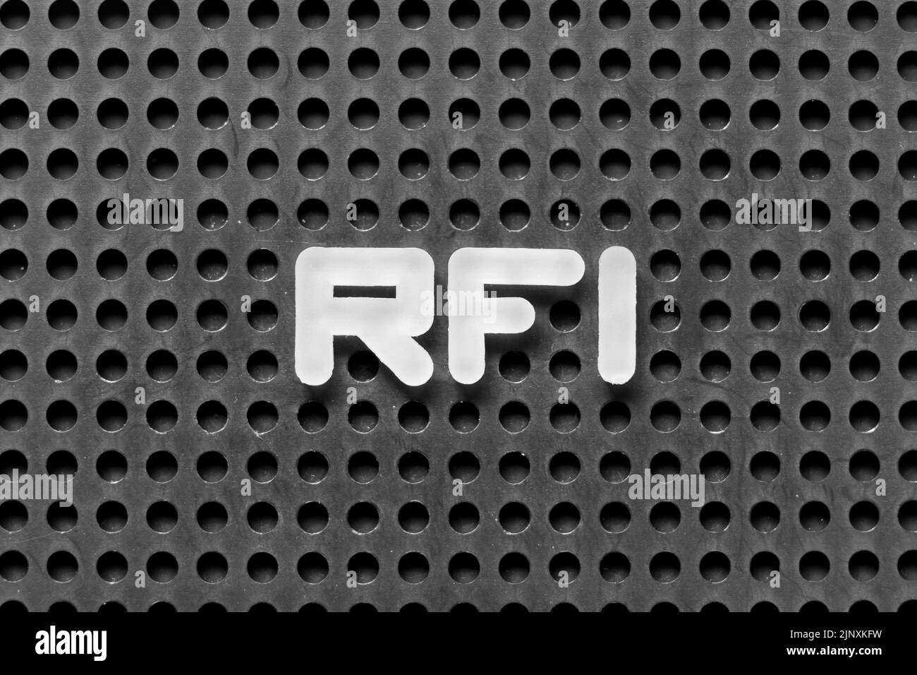 White alphabet letter in word RFI (Abbreviation of request for ...