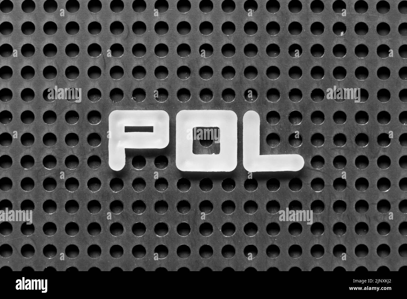 White alphabet letter in word POL (Abbreviation of Port of loading or ...