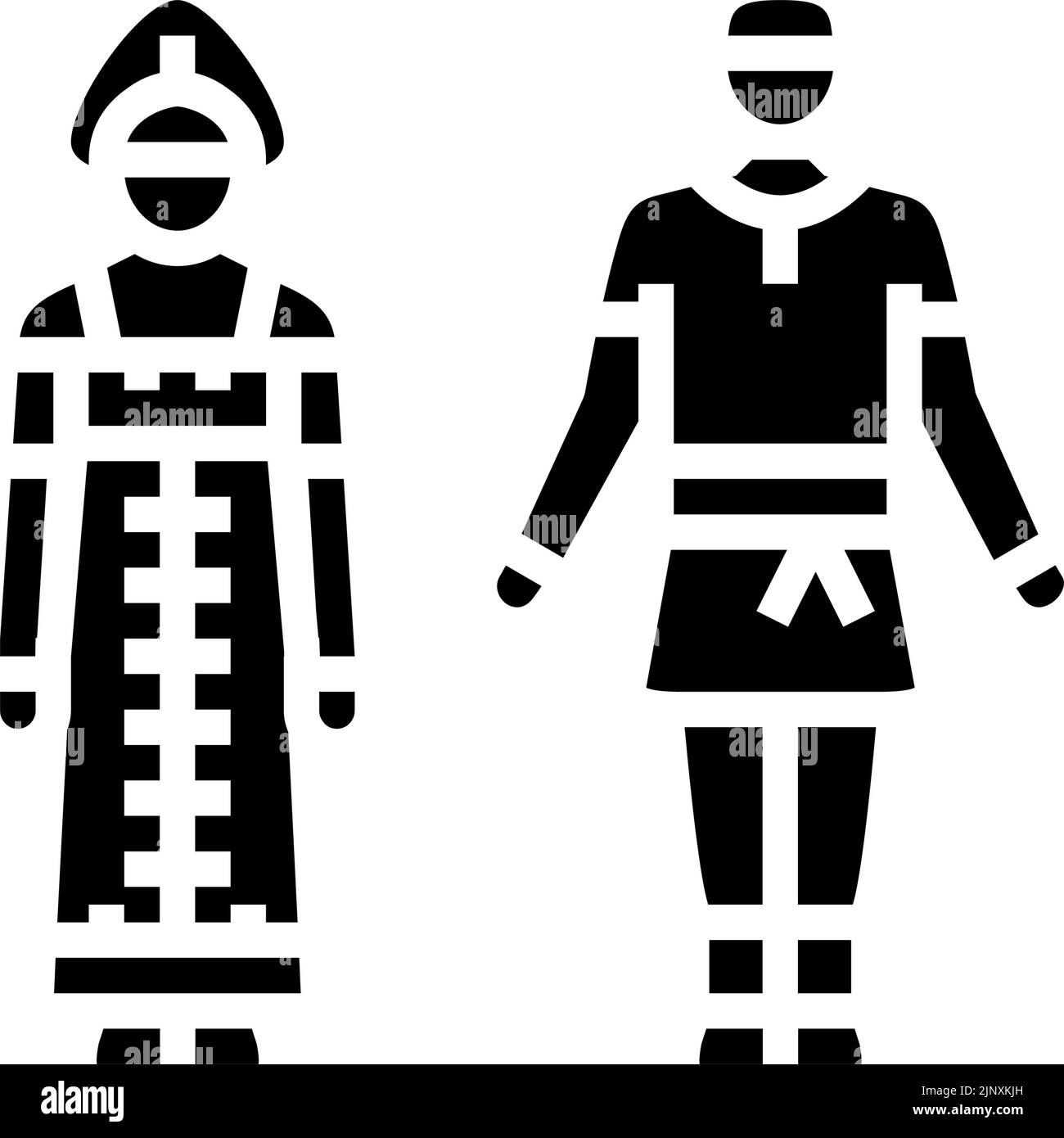 russian national clothes glyph icon vector illustration Stock Vector ...