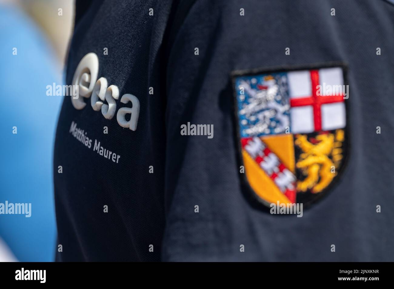 Bosen, Germany. 14th Aug, 2022. The ESA badge and the name are on the ...