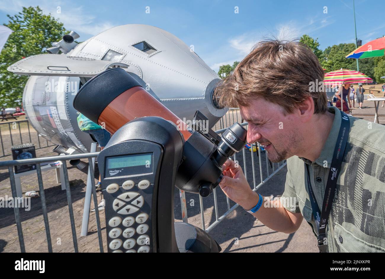 Bosen, Germany. 14th Aug, 2022. Sebastian Volkmer from the space studio ...