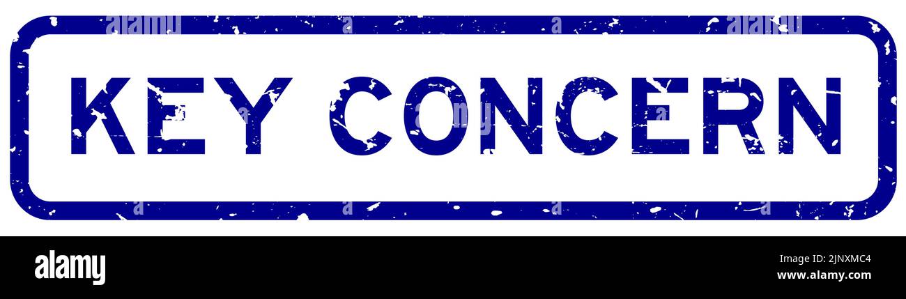 Grunge blue key concern word square rubber seal stamp on white background Stock Vector Image ...