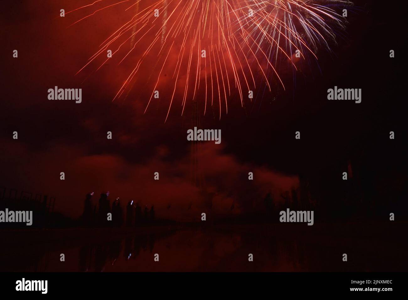 An enthralling wonderful stunning view of fireworks at Minar-e-Pakistan ...