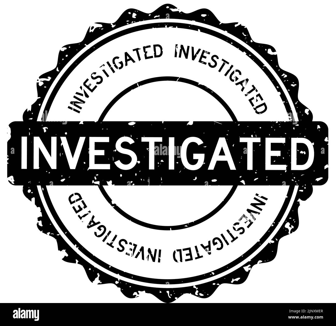 Grunge black investigated word round rubber seal stamp on white background Stock Vector Image ...