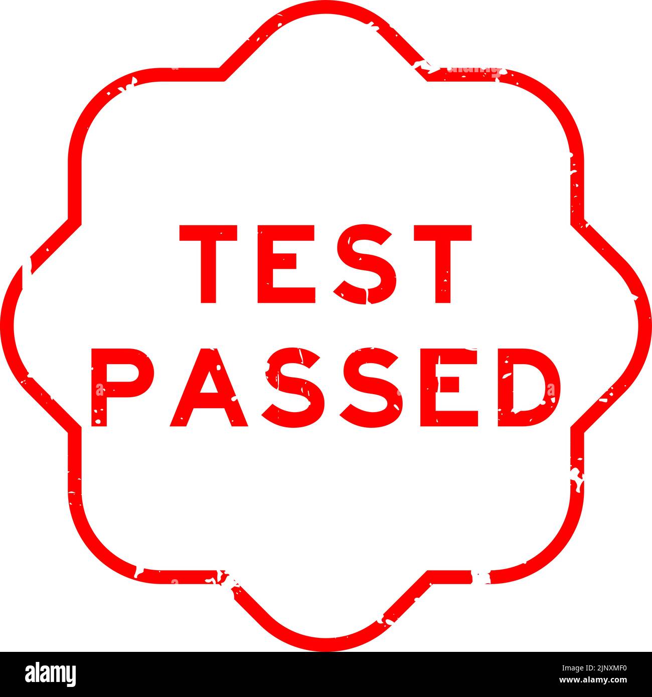 Grunge red test passed word rubber seal stamp on white background Stock ...