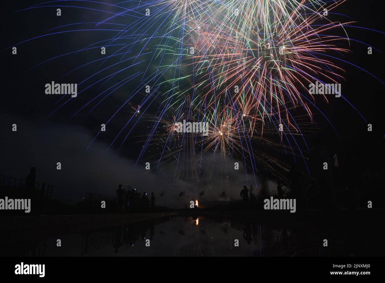 An enthralling wonderful stunning view of fireworks at Minar-e-Pakistan ...