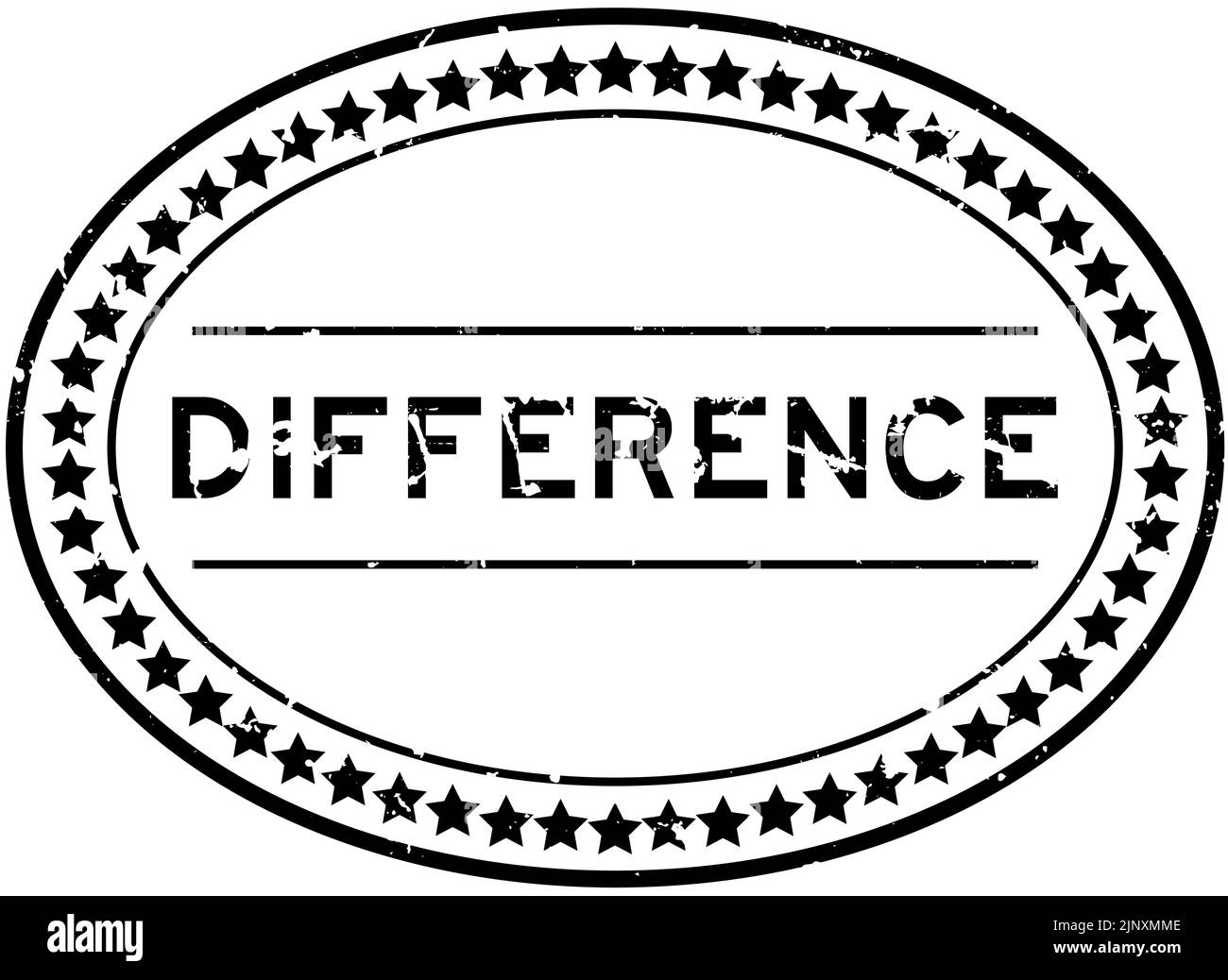 Grunge black difference word oval rubber seal stamp on white background ...