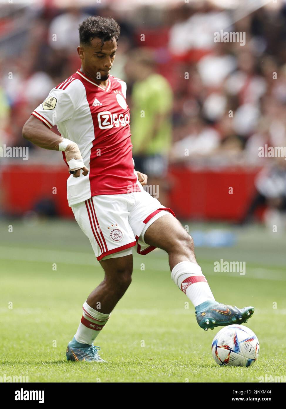 AMSTERDAM - Owen Wijndal of Ajax during the Dutch Eredivisie match ...