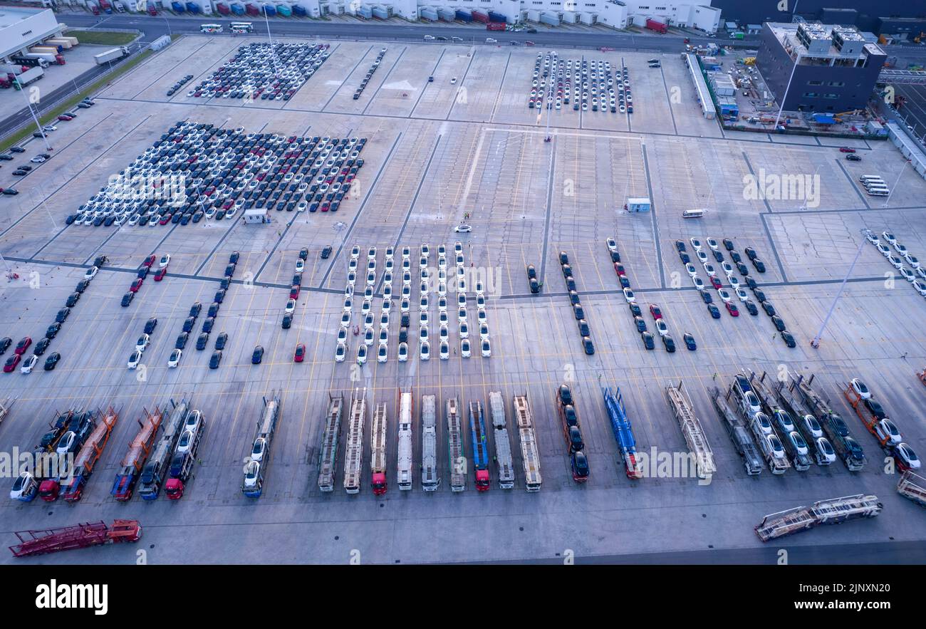 SHANGHAI, CHINA - AUGUST 13, 2022 - A Tesla Gigafactory in Shanghai ...