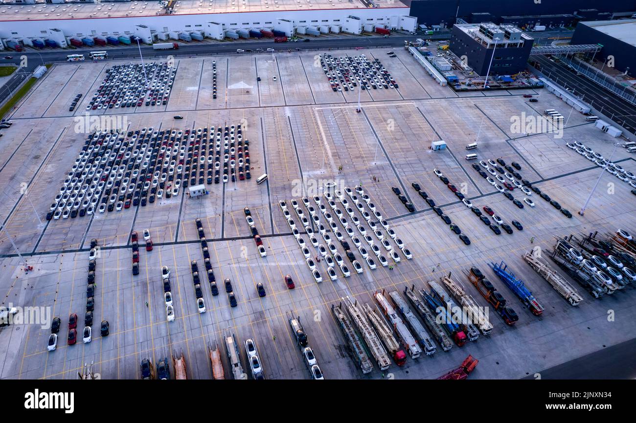 SHANGHAI, CHINA - AUGUST 13, 2022 - A Tesla Gigafactory in Shanghai ...