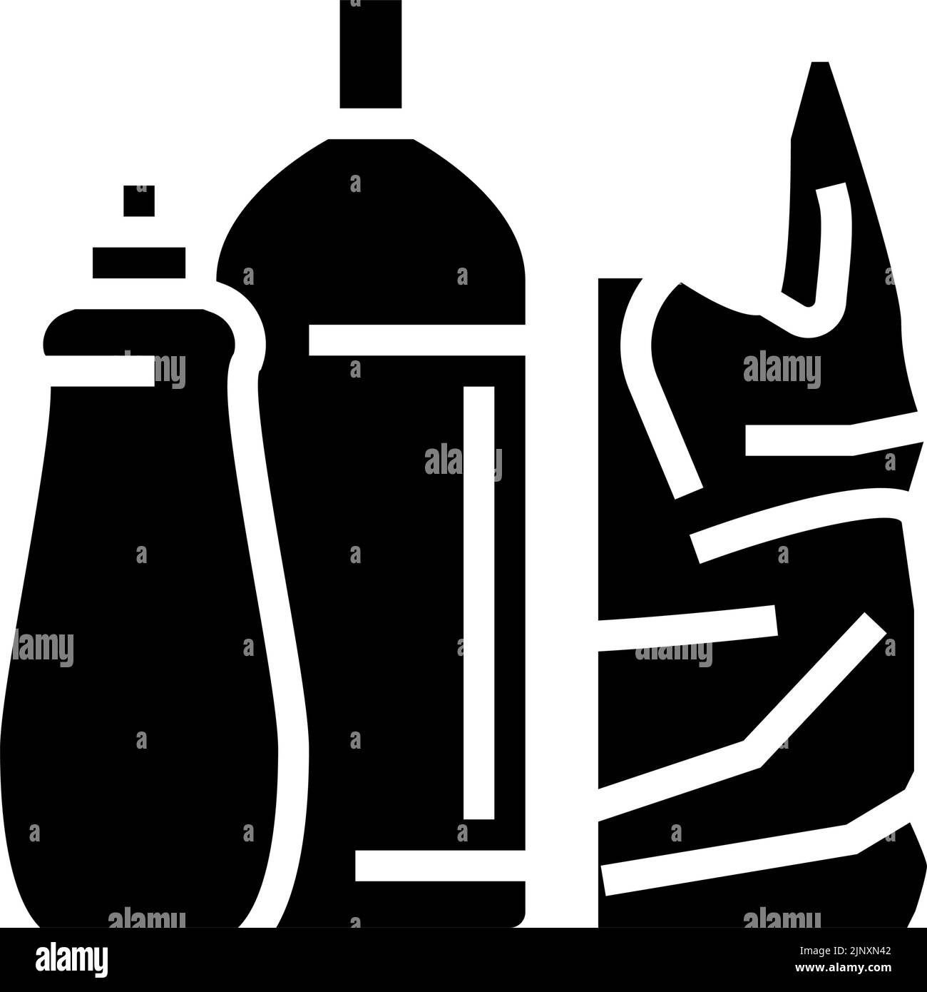 plastic package and bag glyph icon vector illustration Stock Vector ...