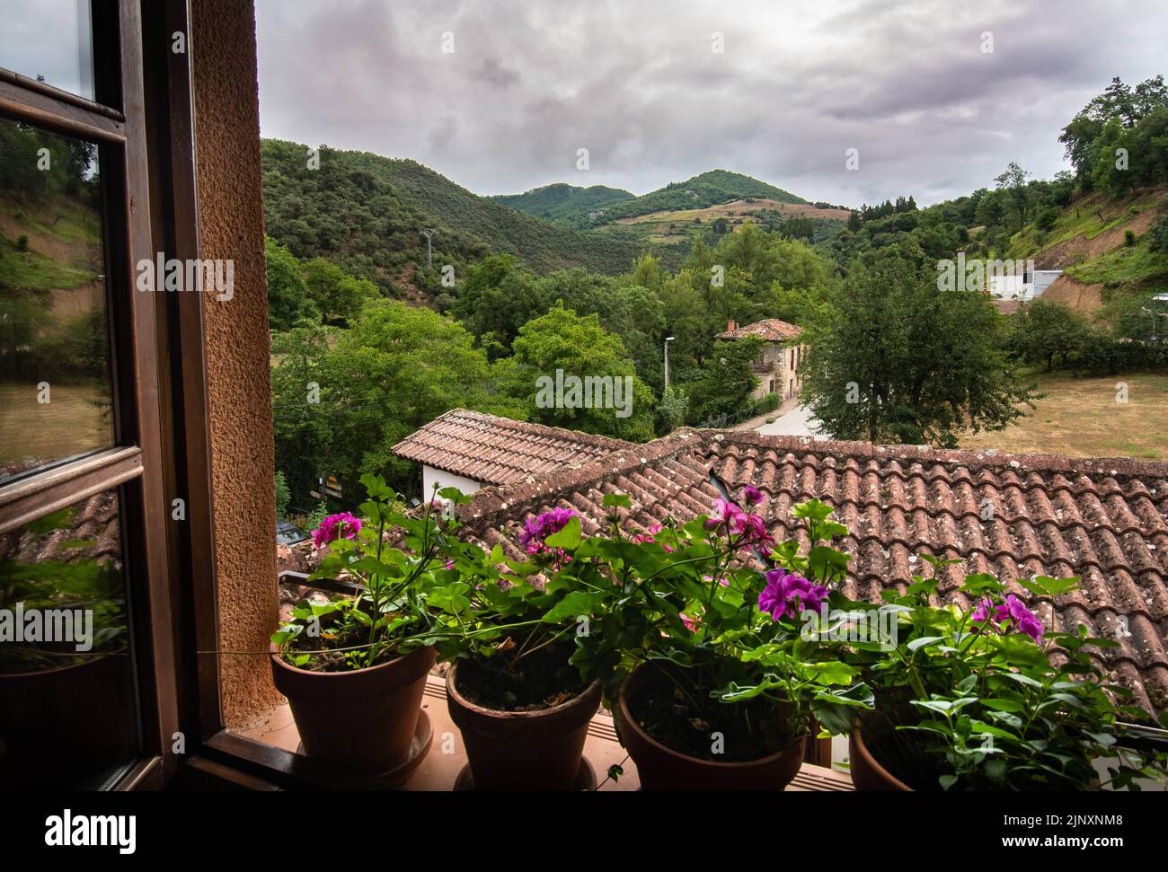 A view from a window in a rural house Stock Photo - Alamy