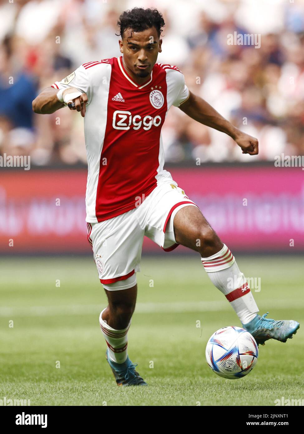 AMSTERDAM - Owen Wijndal of Ajax during the Dutch Eredivisie match ...