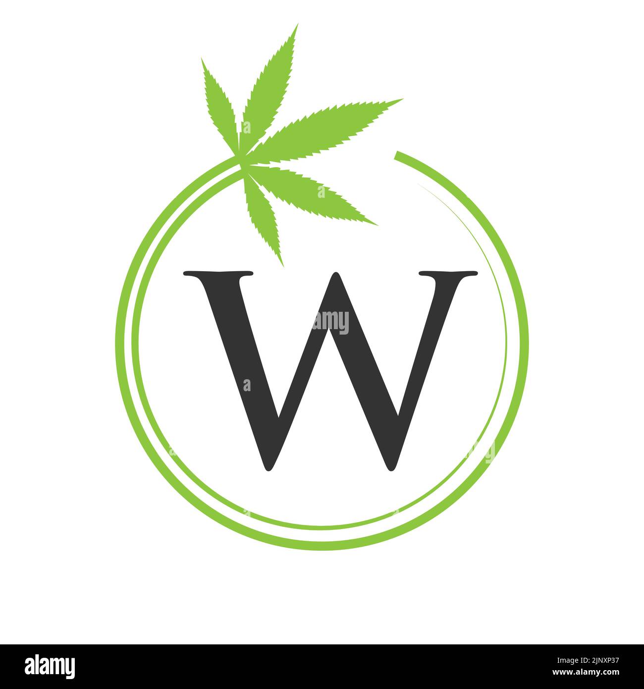 Cannabis Marijuana Logo on Letter W Concept For Health and Medical ...