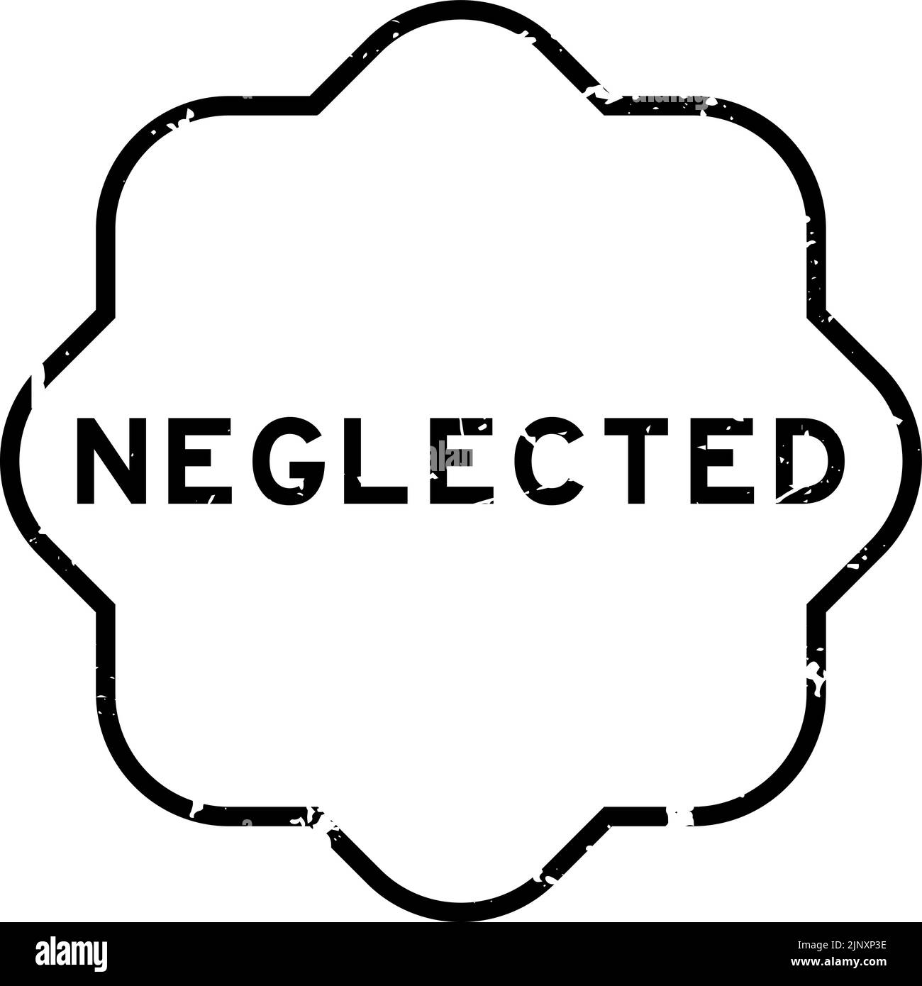 Grunge black neglected word rubber seal stamp on white background Stock ...