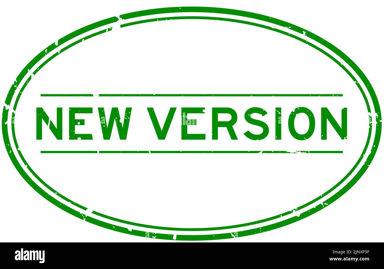 Grunge green new version word oval rubber seal stamp on white background Stock Vector Image ...