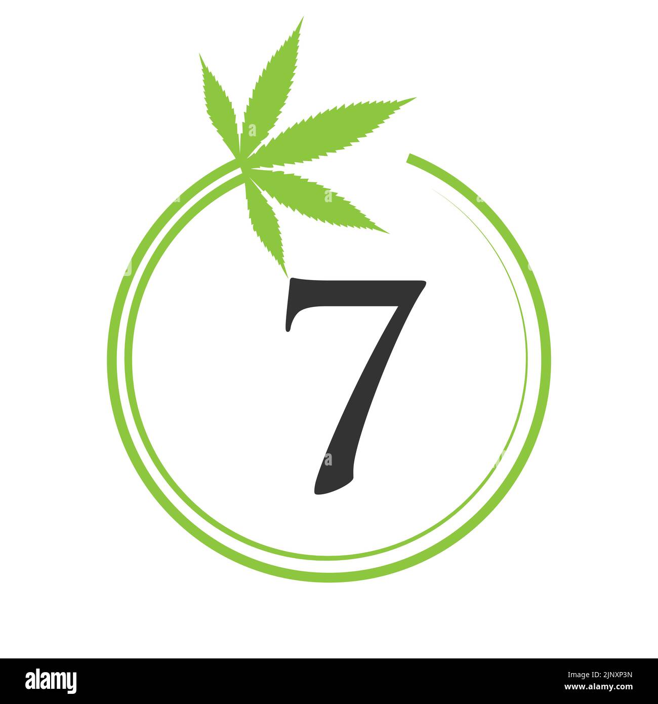 Cannabis Marijuana Logo on Letter 7 Concept For Health and Medical ...