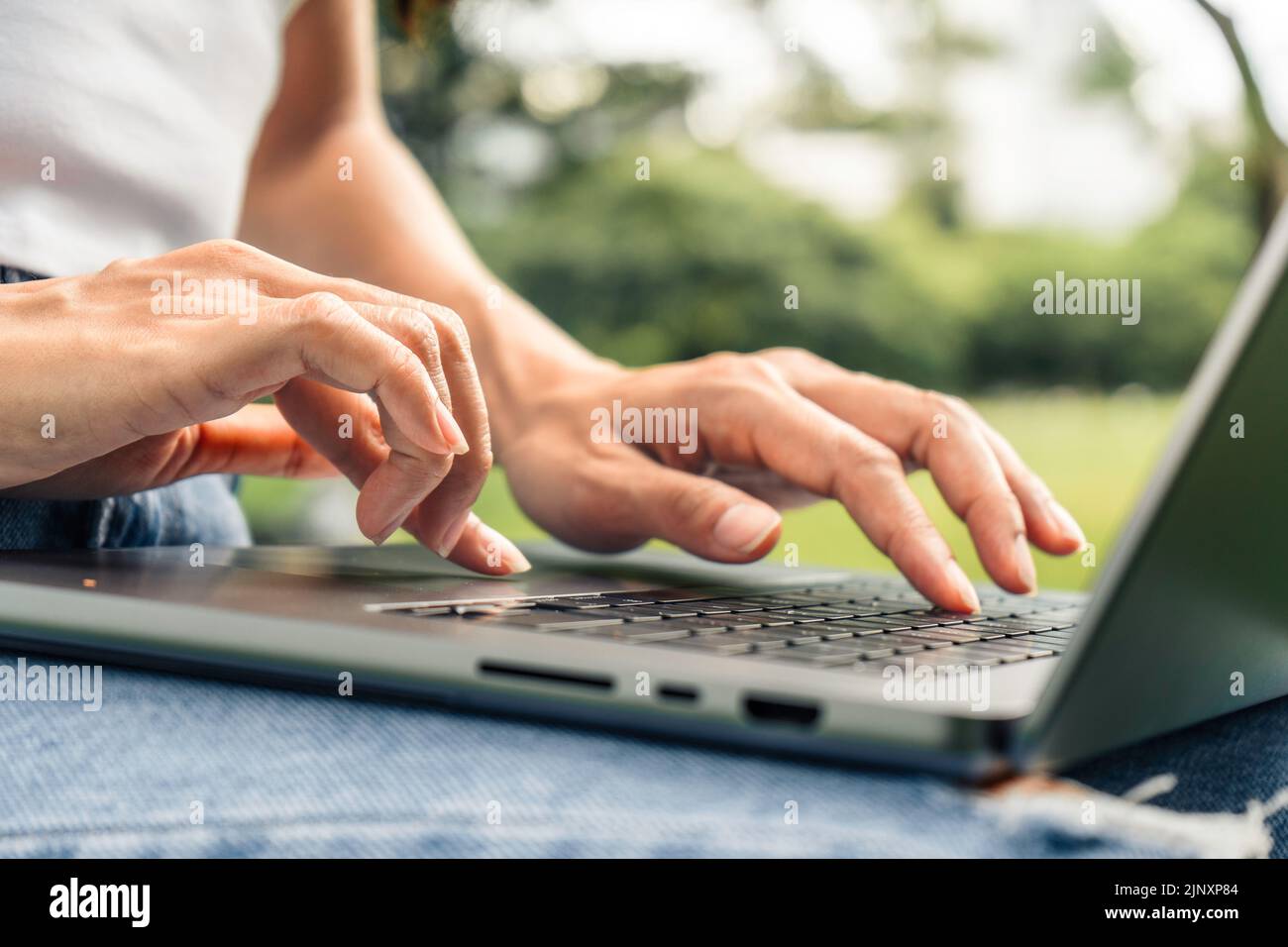 Typing in nature hi-res stock photography and images - Alamy