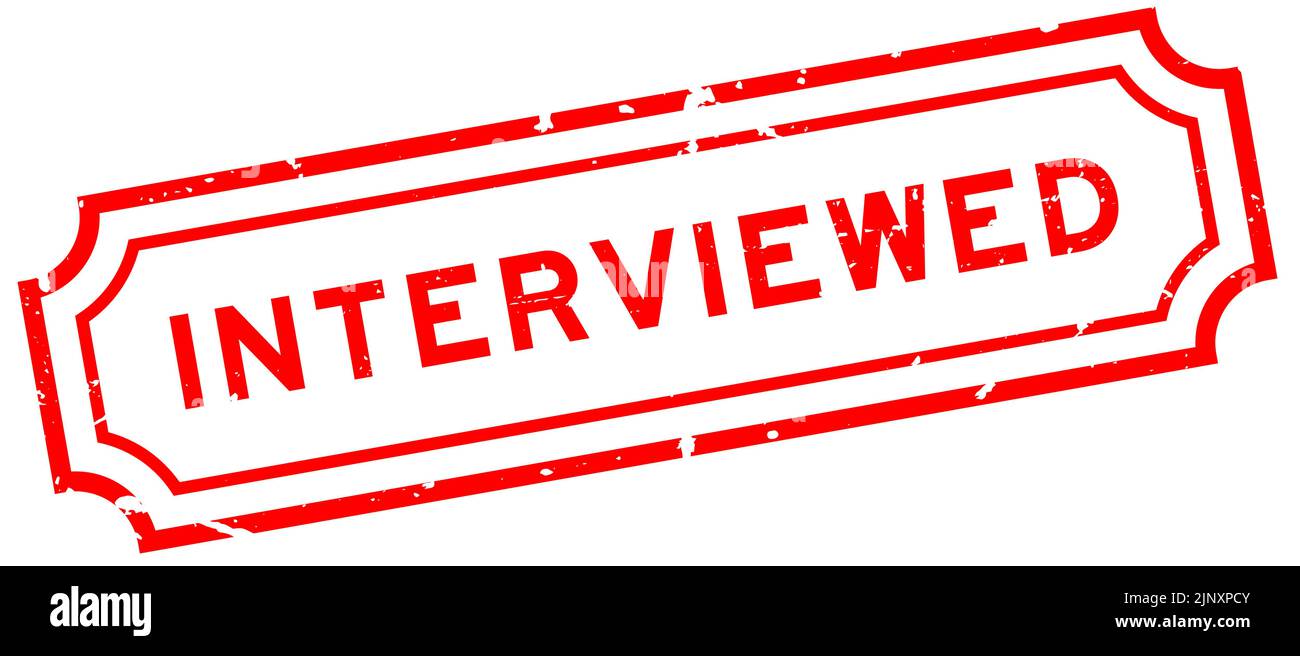 Grunge red interviewed word rubber seal stamp on white background Stock ...
