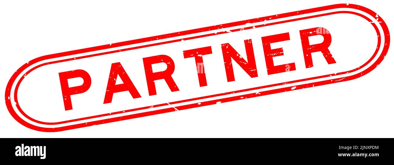 Grunge red partner word rubber seal stamp on white background Stock ...