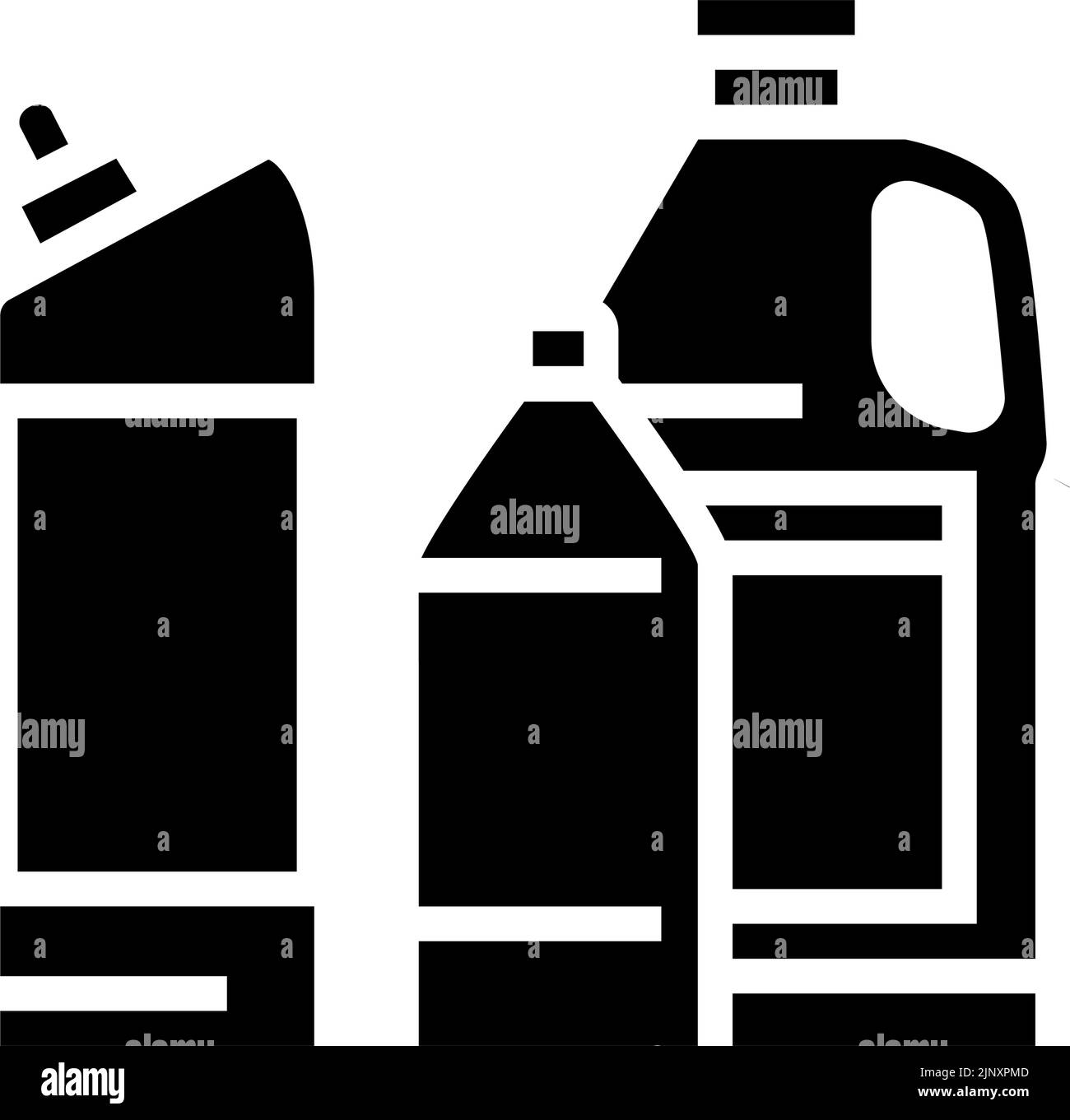 bottle packages plastic waste glyph icon vector illustration Stock ...