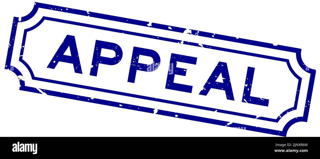 Grunge blue appeal word square rubber seal stamp on white background ...