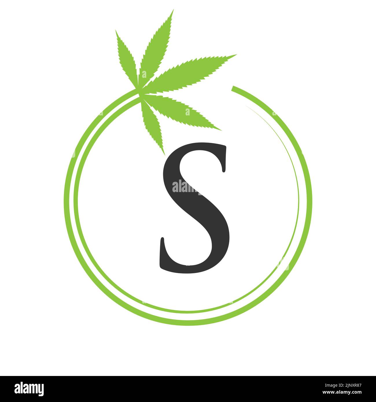 Cannabis Marijuana Logo on Letter S Concept For Health and Medical ...
