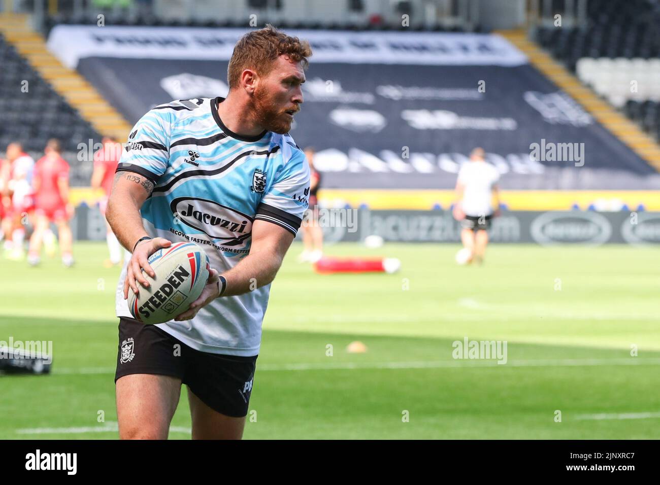 Scott Taylor #30 of Hull FC during pre-game warm up in , on 8/14/2022 ...