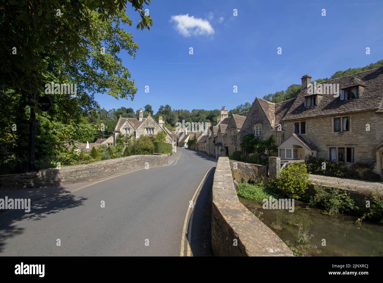 The picturesque village of Castle Combe in Wiltshire, UK Stock Photo ...