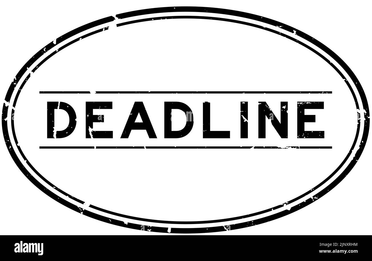 Grunge black deadline word rubber seal stamp on white background Stock ...
