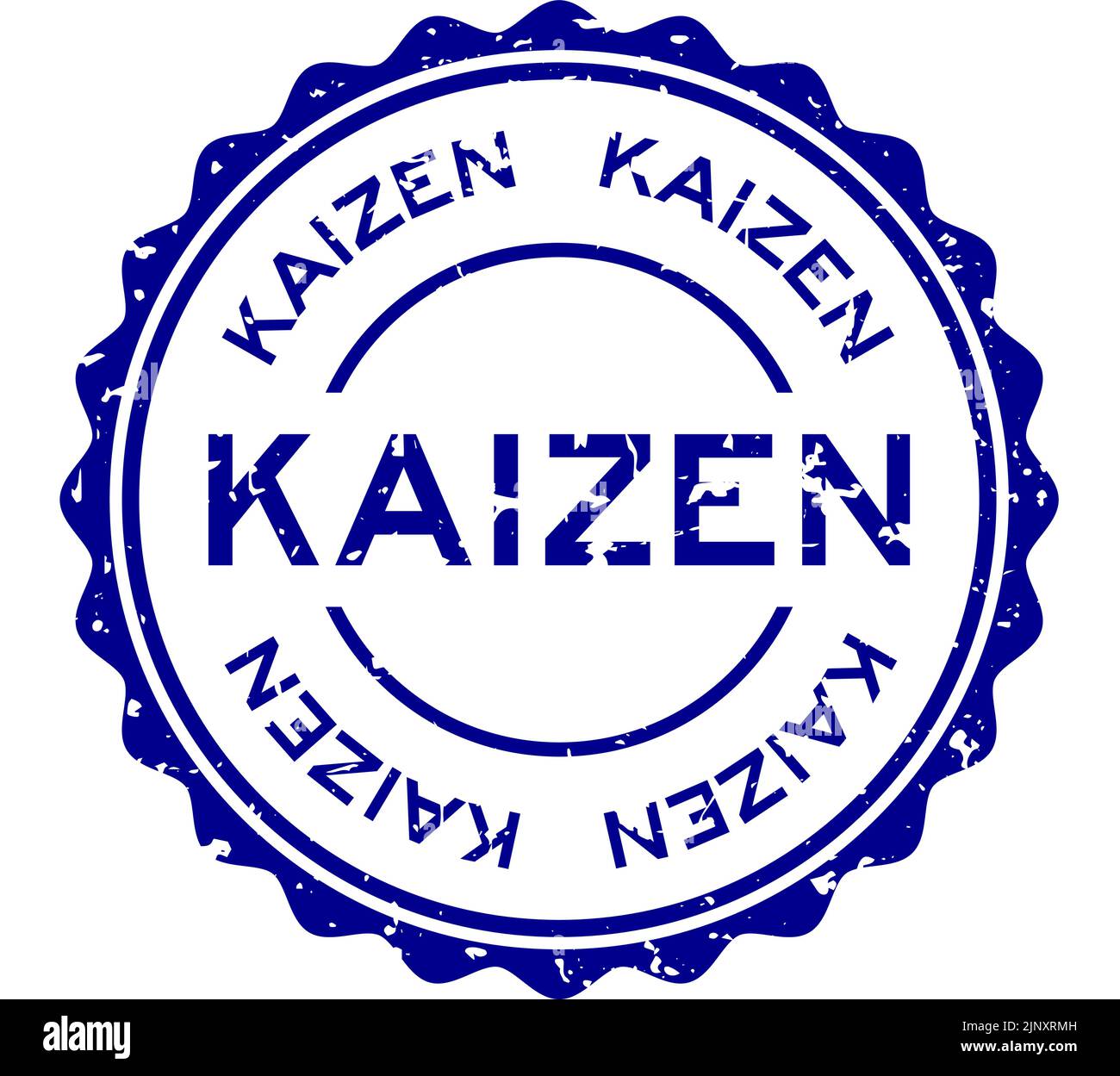 Grunge blue kaizen word round rubber seal stamp on white background Stock Vector Image & Art - Alamy