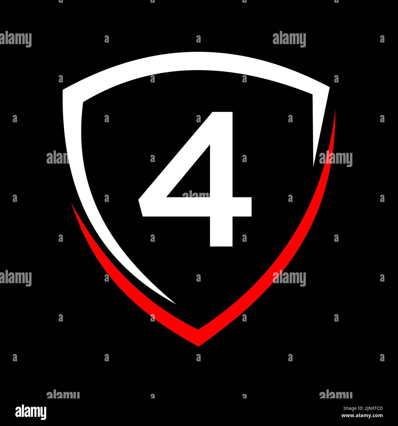 Shield Logo On Letter 4 Vector, Privacy icon Safe and Protection ...