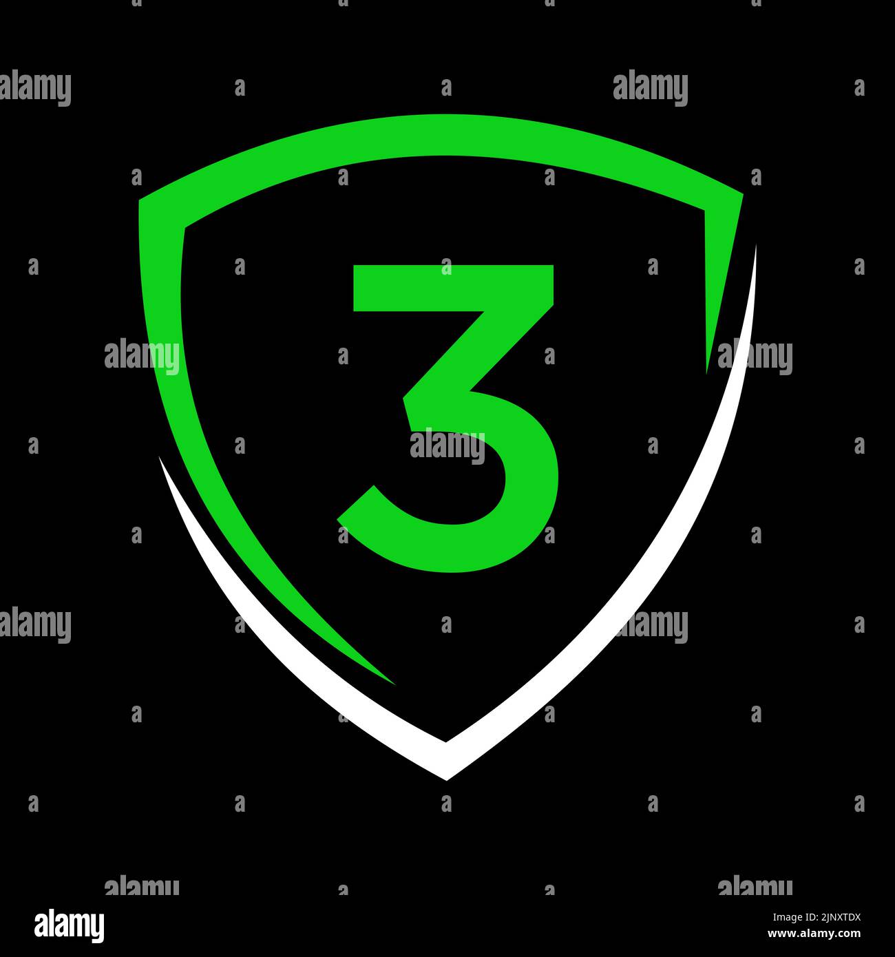 Shield Logo On Letter 3 Vector, Privacy icon Safe and Protection ...