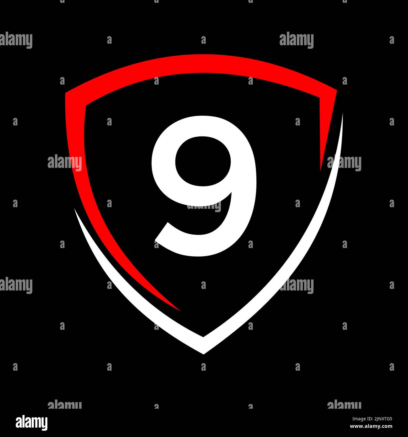 Shield Logo On Letter 9 Vector, Privacy icon Safe and Protection ...