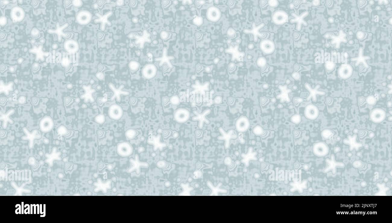 Soft ice blue snow flake border pattern background. Simple minimal ...