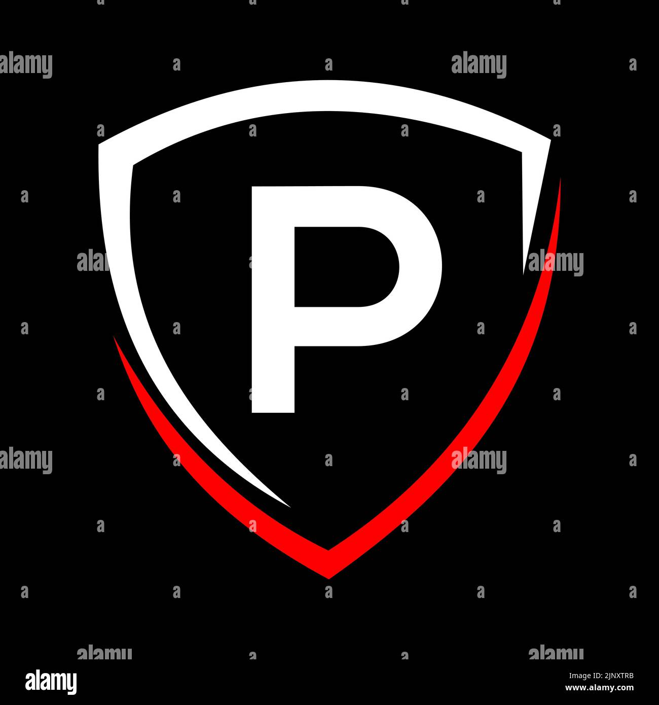 Shield Logo On Letter P Vector, Privacy icon Safe and Protection ...