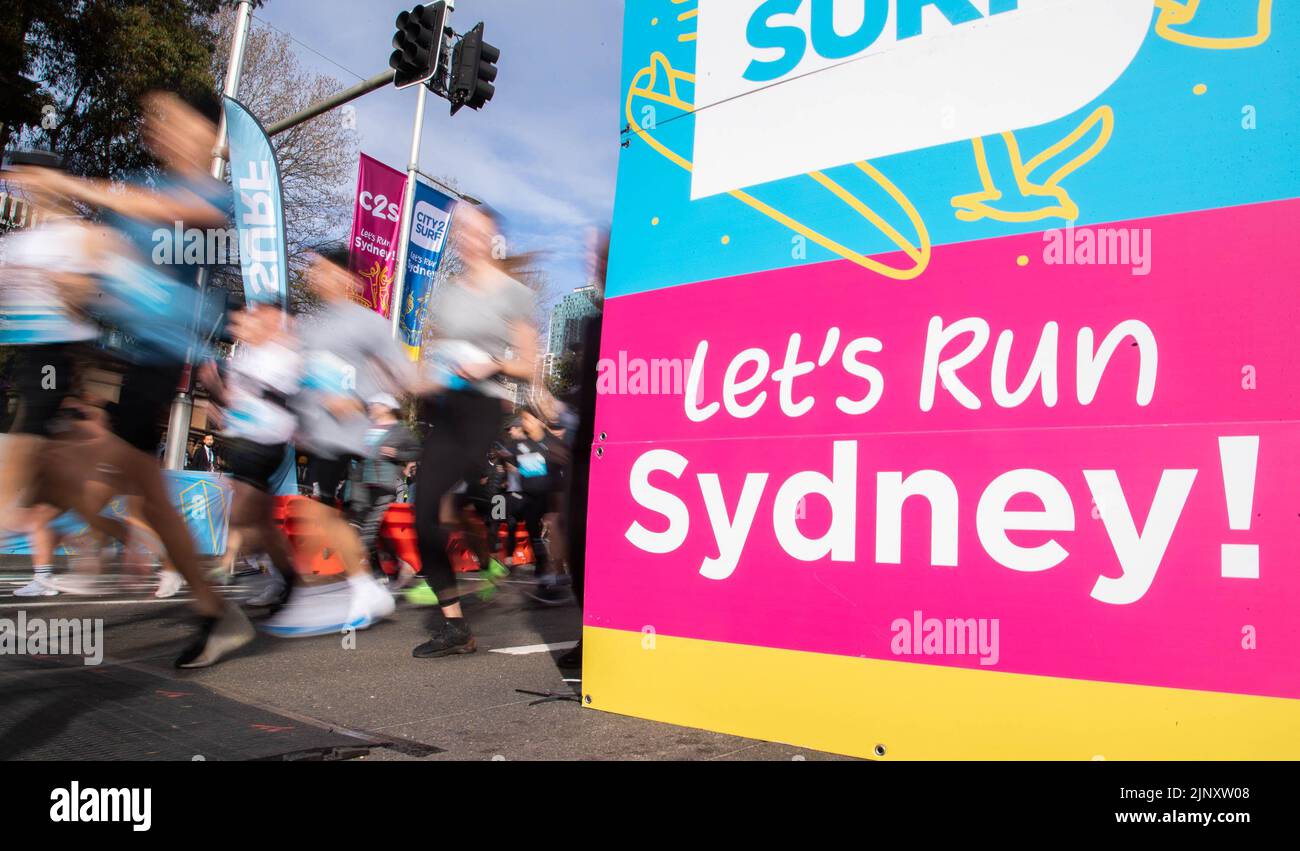 Sydney, Australia. 14th Aug, 2022. People take part in City2Surf in ...