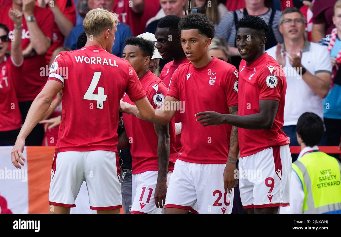 Nottingham, UK. 14th Aug, 2022. Brennan Johnson of Nottingham Forest ...