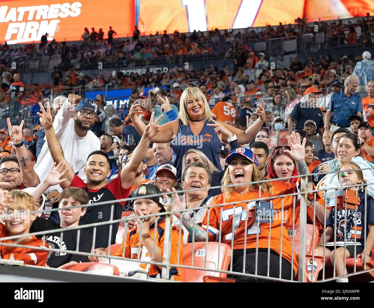 August 13, 2022, Denver, Colorado, USA: Denver Bronco fans celebrate ...