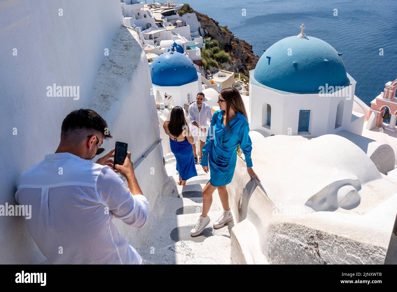Young People Posing For Photos At A Classic Viewpoint In The Town Of ...