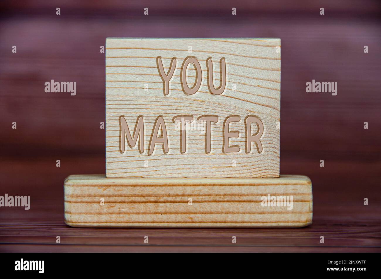 You matter text engraved on wooden block. Inspirational concept Stock ...