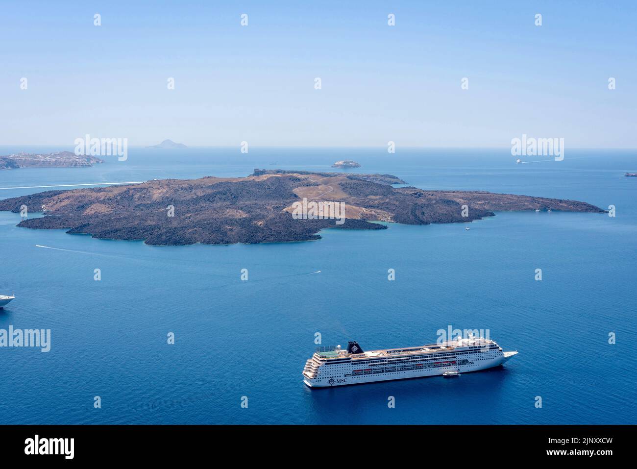 The Msc Sinfonia Cruise Ship, Santorini, Greek Islands, Greece Stock ...