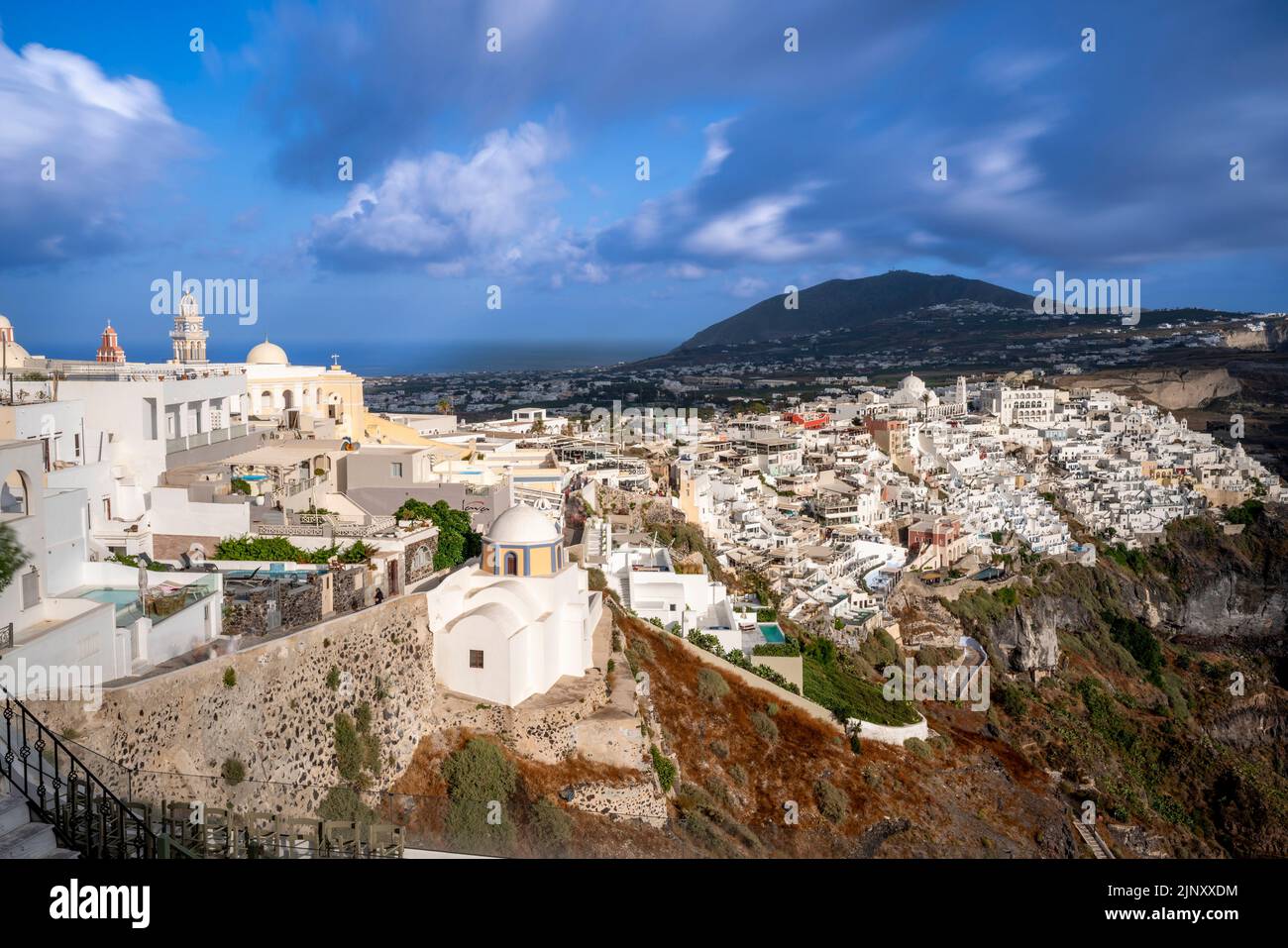 A View Of The Main Town Of Thira (Thera) On The Island Of Santorini ...