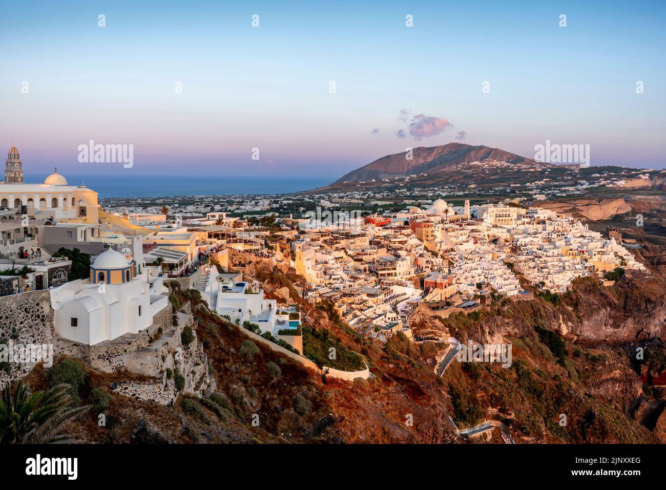 A View Of The Main Town Of Thira (Thera) On The Island Of Santorini ...