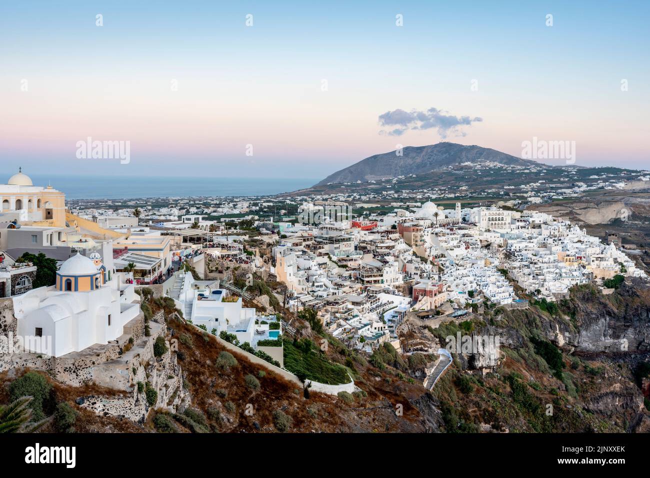 A View Of The Main Town Of Thira (Thera) On The Island Of Santorini ...