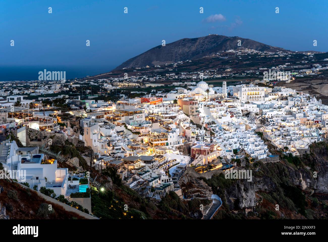 A View Of The Main Town Of Thira (Thera) On The Island Of Santorini ...
