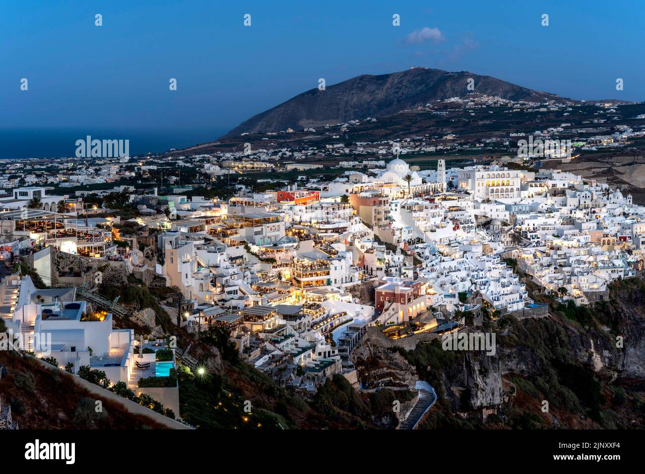A View Of The Main Town Of Thira (Thera) On The Island Of Santorini ...
